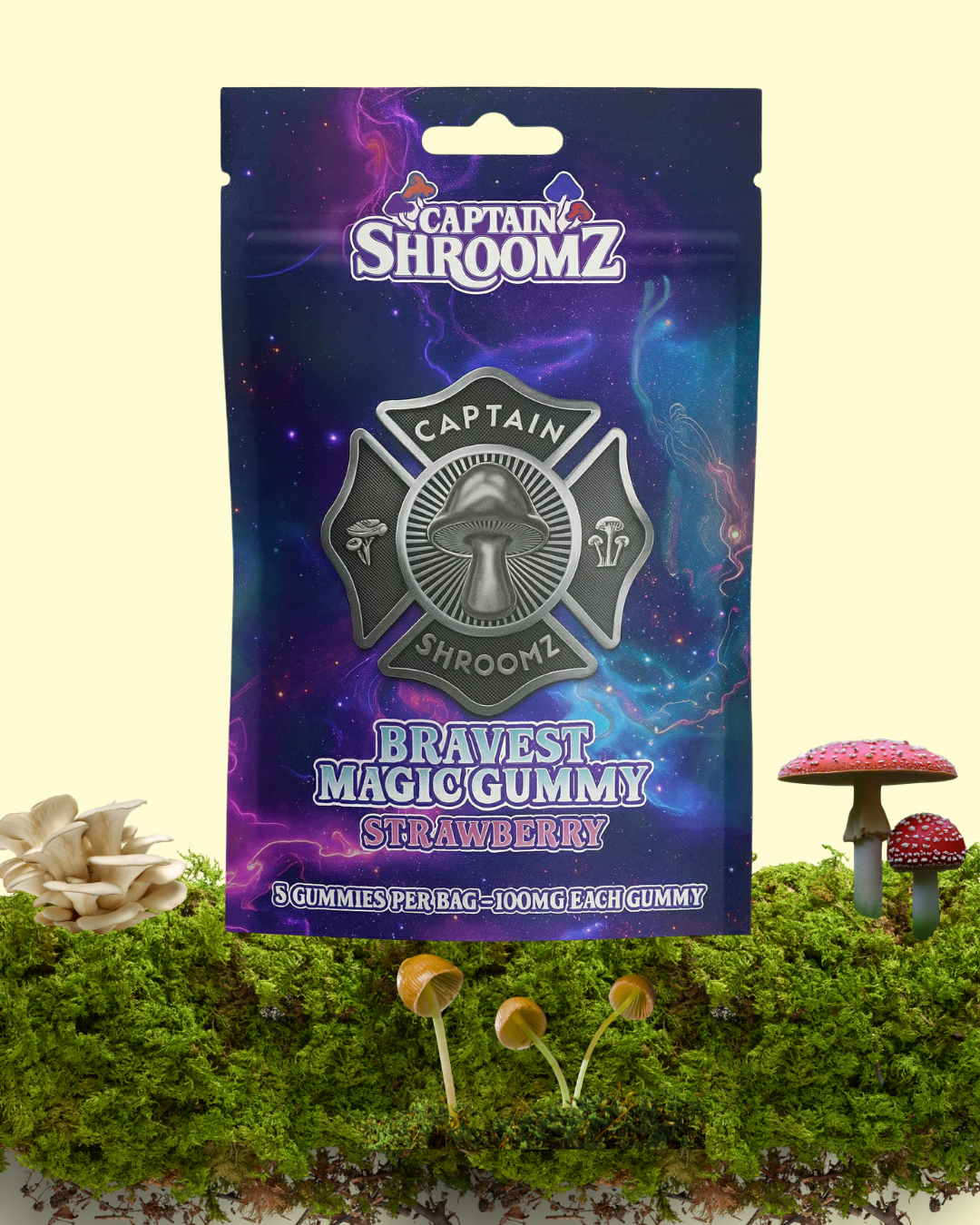 Captain Shroomz™ Vegan Bravest Magic Gummy- Strawberry – Captain Shroomz
